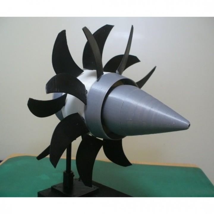 3D Printable Propfan Engine, Pusher Type by Motoo Kondo
