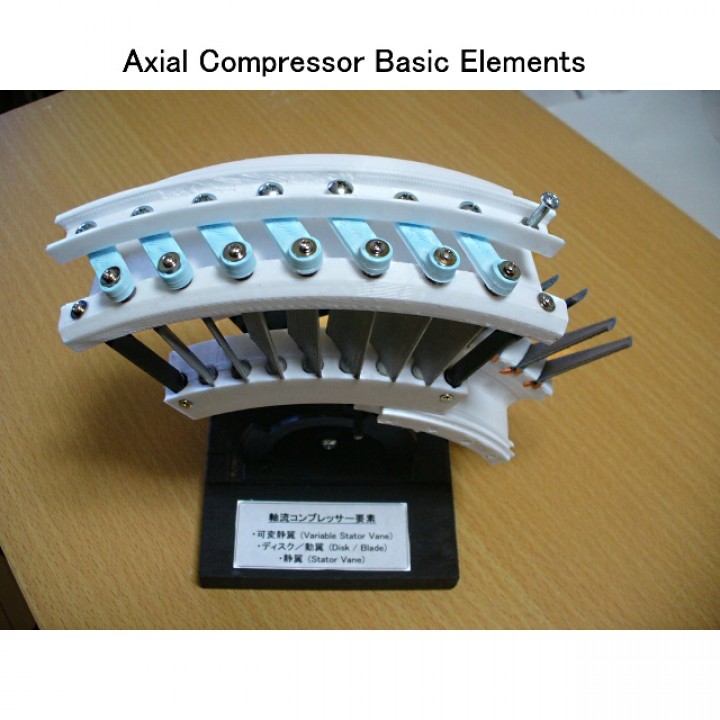 3D Printable Jet Engine Component ; Axial Compressor by Motoo Kondo
