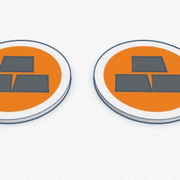 3D Printable undiscovered land - tokens - brick by Moe Zarrella