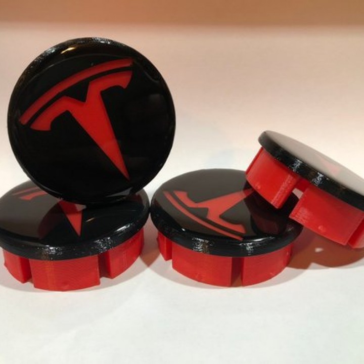 3D Printable Tesla Model 3 Cap Kit by KiloDoubleMike