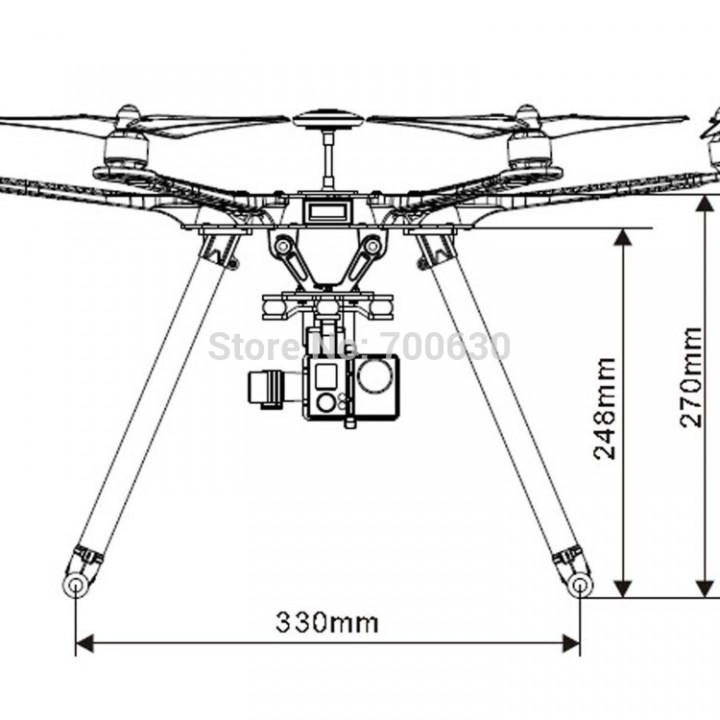3D Printable Canopy for hexa with Thunder S550 frame V2.0 ( only 125gr ...