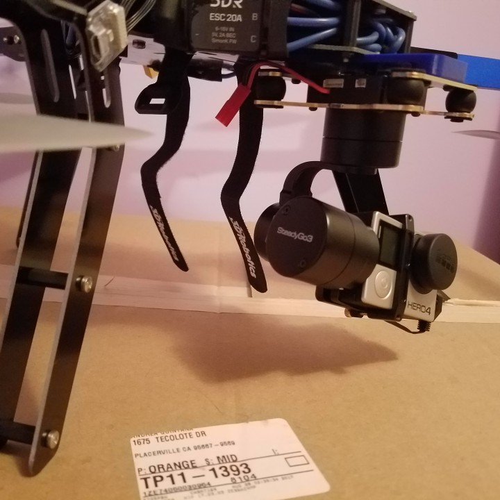 3D Printable 3DR Y6 gimbal adapter by Raymond Quintana