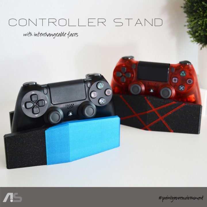 3D Printable Controller Stand (PS4 Dualshock) by Duncan Smith