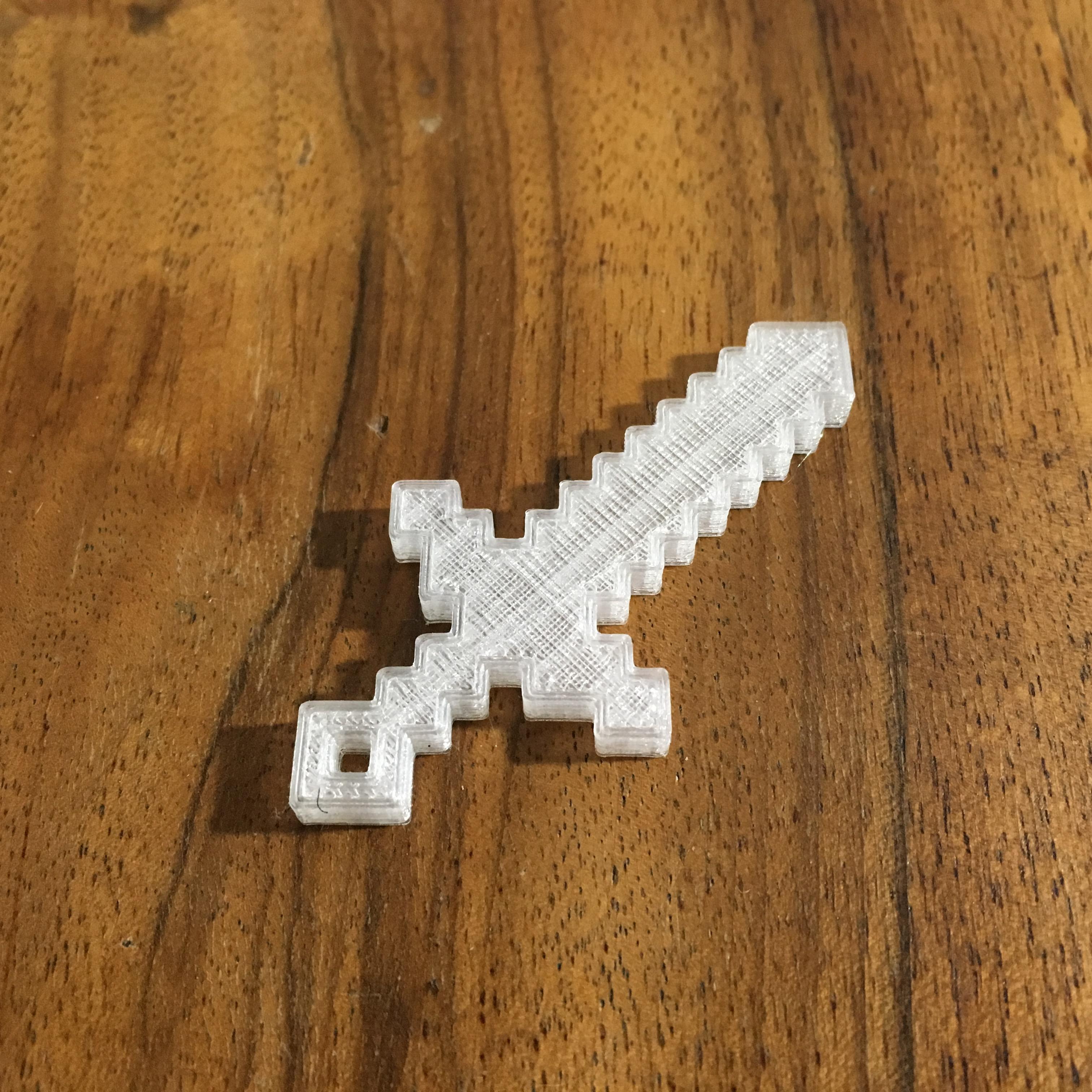 3D Printable Sword keychain by Gemma Bright