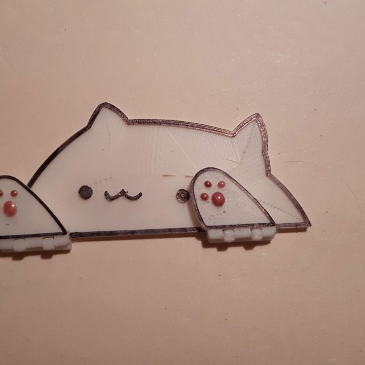 3D Printable Bongocat with drumming hands by Ludvig Bostrom