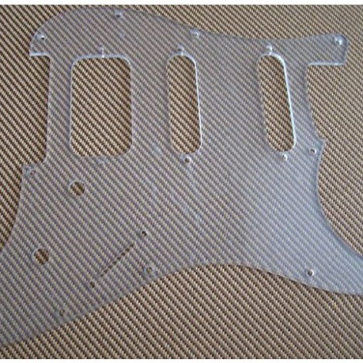 3D Printable Pickguard and Tremologuard transparent laser cut by Léo Knapp