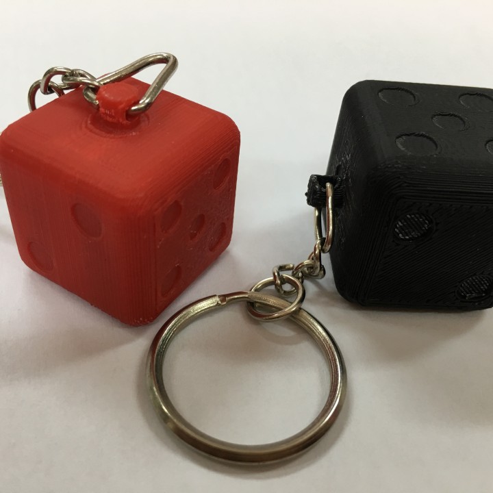 3D Printable dice keychain by AkiraPeter