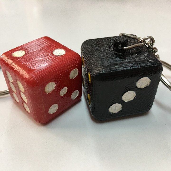 3D Printable dice keychain by AkiraPeter