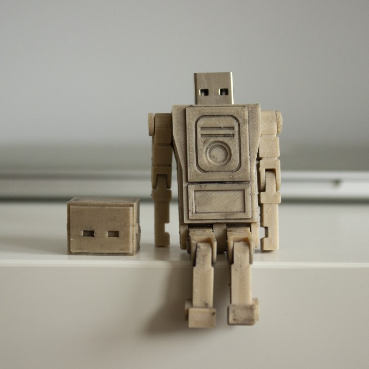 3D Printable USBot - 3D printed USB Robot! by Harry Roper
