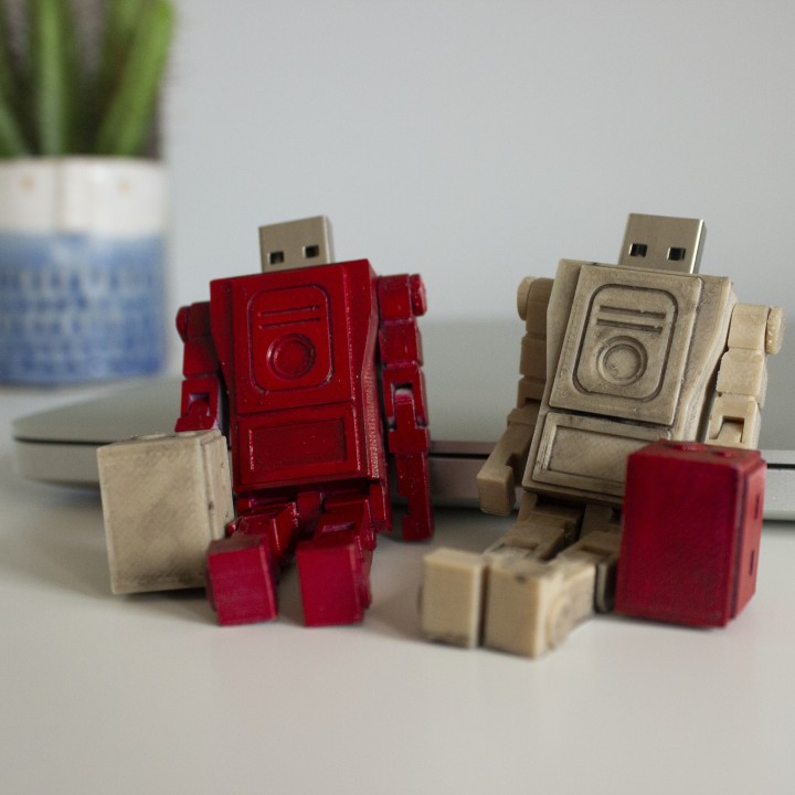 3D Printable USBot - 3D printed USB Robot! by Harry Roper