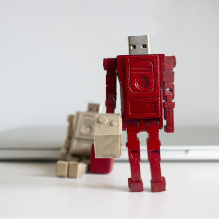 3D Printable USBot - 3D printed USB Robot! by Harry Roper