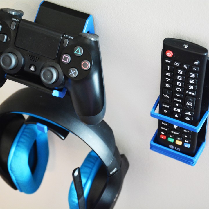 3D Printable Wall Mounted Gaming Accessory Set by Duncan Smith
