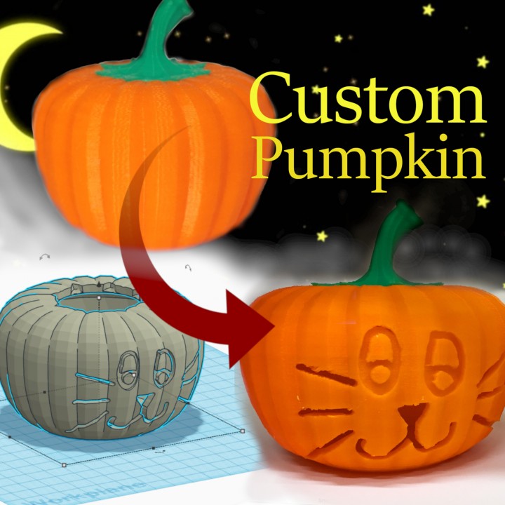 3D Printable Custom Halloween Pumpkin by Jon Cleaver