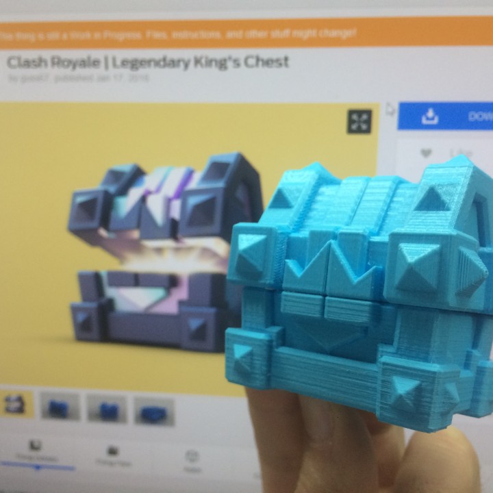 3D Printable Legendary King's Chest | Clash Royale by Guss Theodoridis