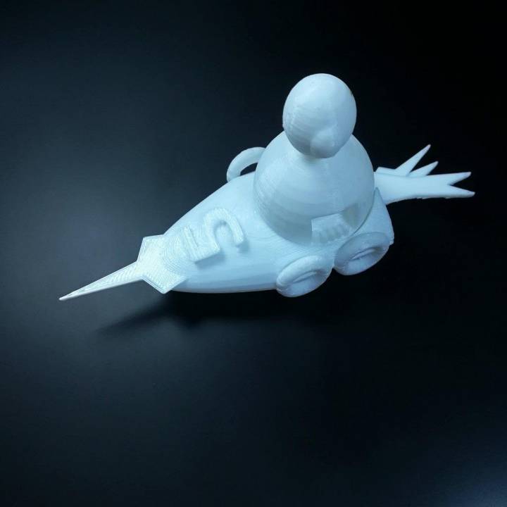 3D Printable alien in nitro powered race car by oakley hullette