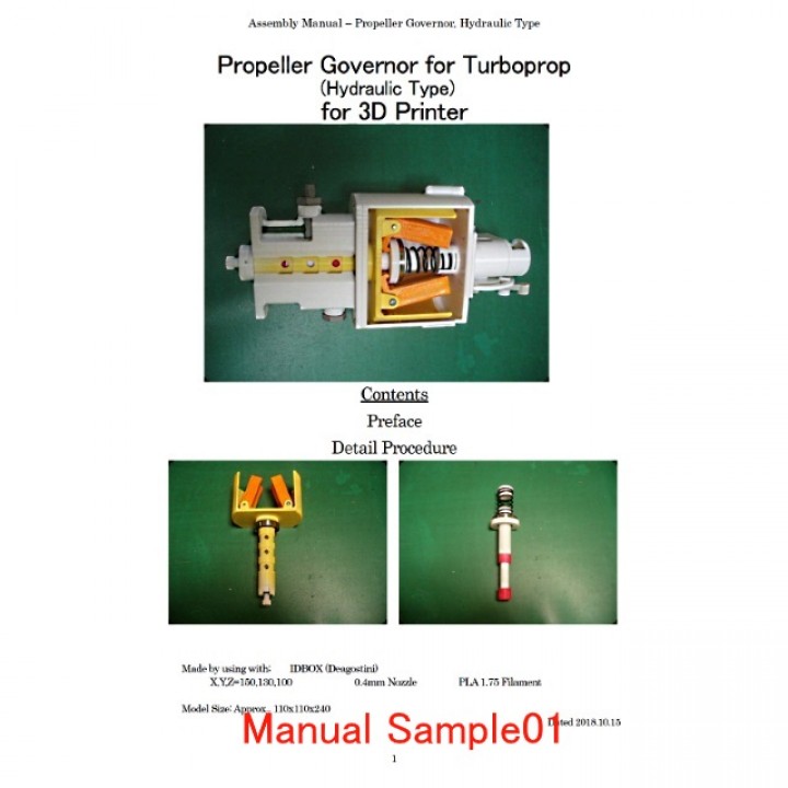 3D Printable Propeller Governor for Turboprop, Hydraulic Type by Motoo ...