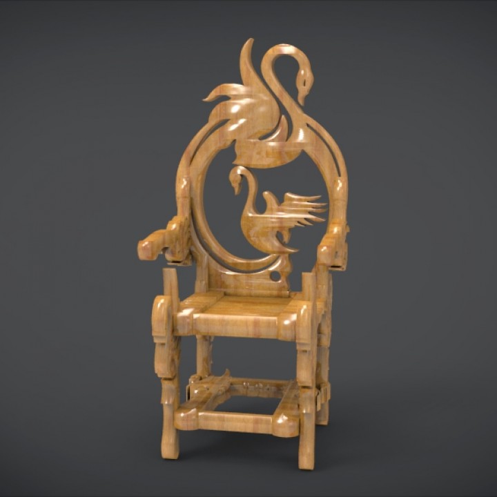 3D Printable Unique Chair with a Goose motif model by Andhika Sintink