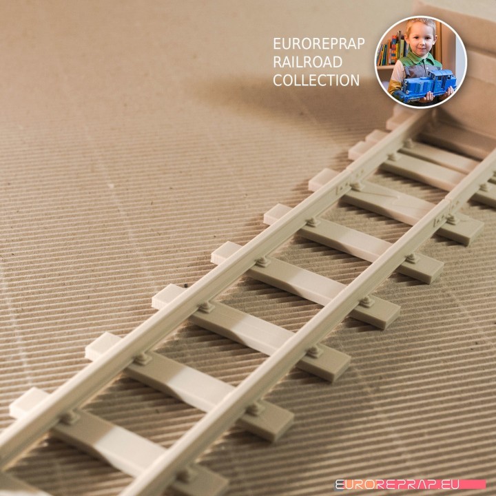 3D Printable Straight Track - long (No1) - Euroreprap Railroad System ...