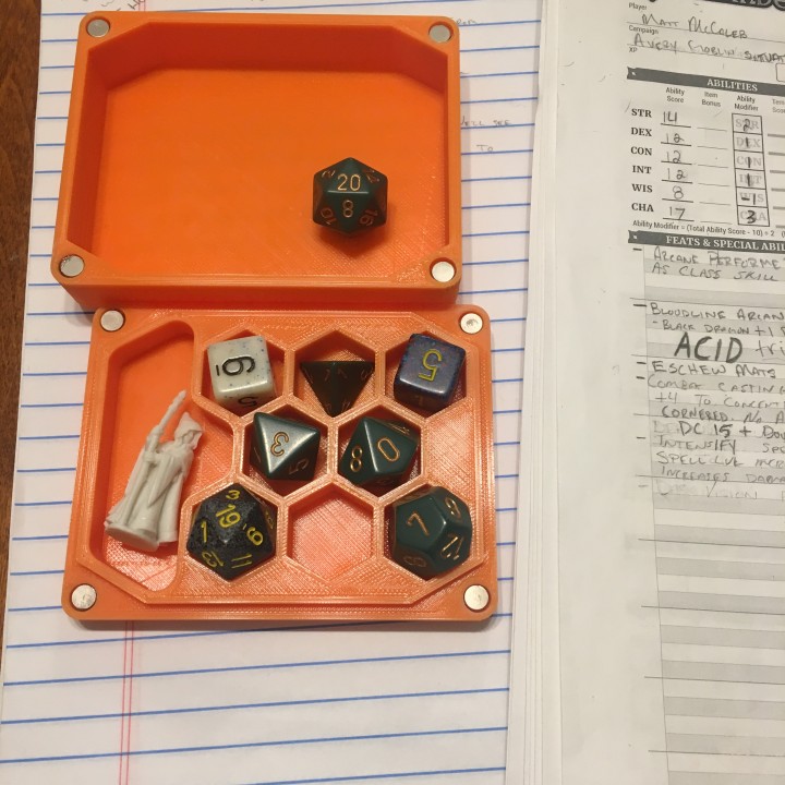 3D Printable Dice/Mini Holder with Lid/Rolling Tray by Matt McCaleb