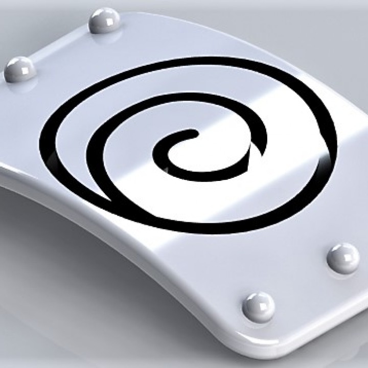 3D Printable Forehead Protector with the Uzumaki clan symbol by Juan A.