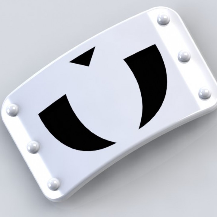 3D Printable Forehead Protector with the Inuzuka clan symbol by Juan A.