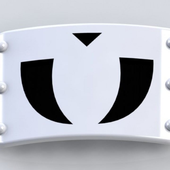 3D Printable Forehead Protector with the Inuzuka clan symbol by Juan A.