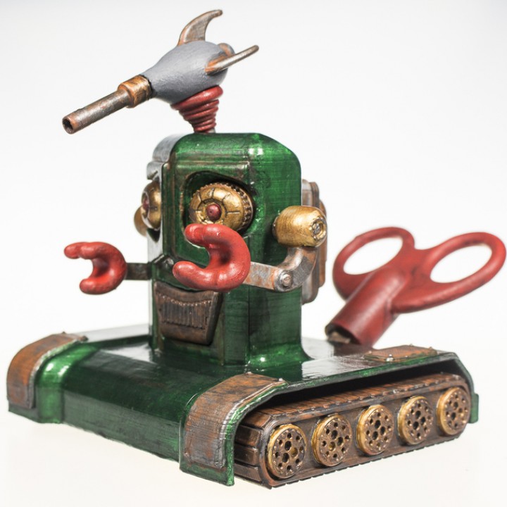 3D Printable alfred the smiling vintage robot by CKLab