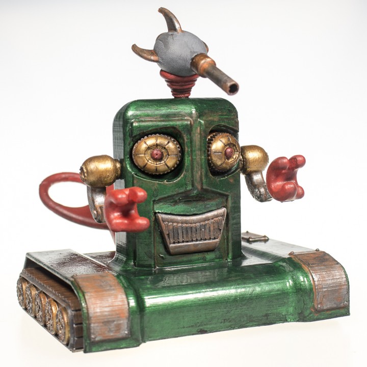 3D Printable alfred the smiling vintage robot by CKLab