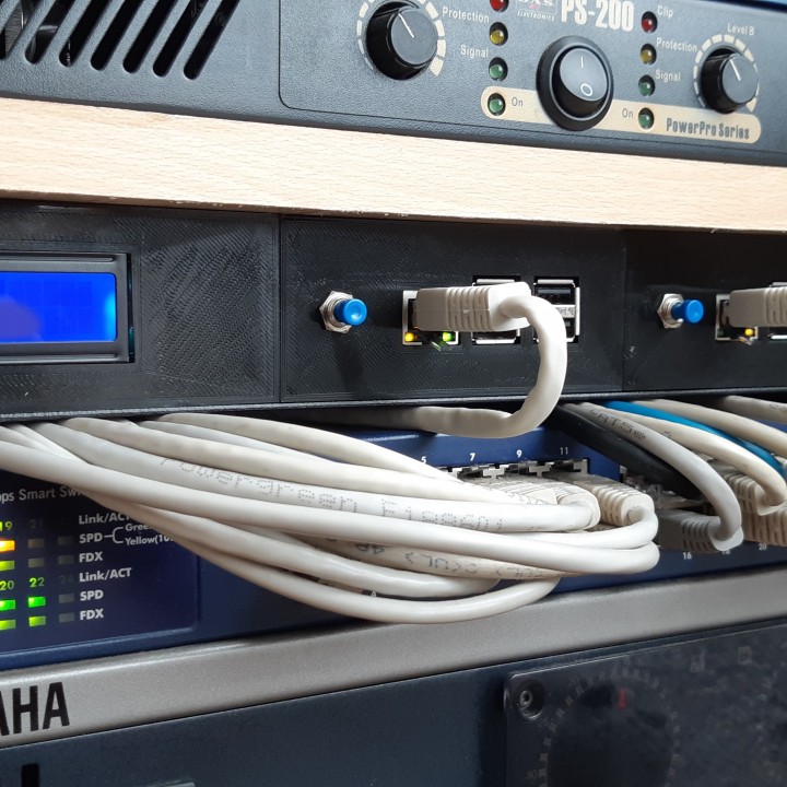3D Printable Raspberry PI3 Cluster Rack 19 by Julian