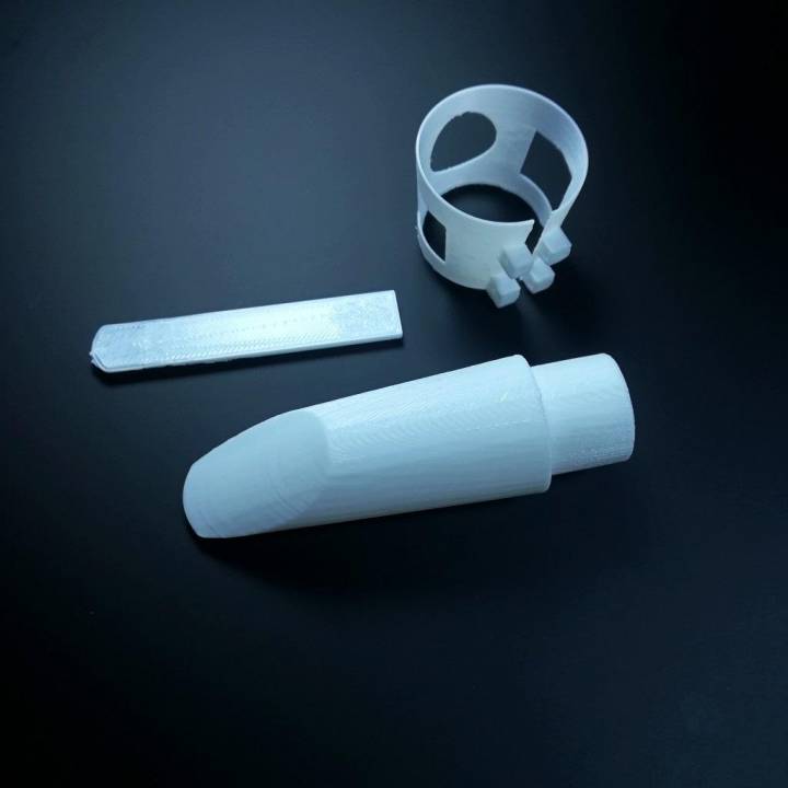 3D Printable clareinet mouthpiece w/reed by Hunter Michaelson