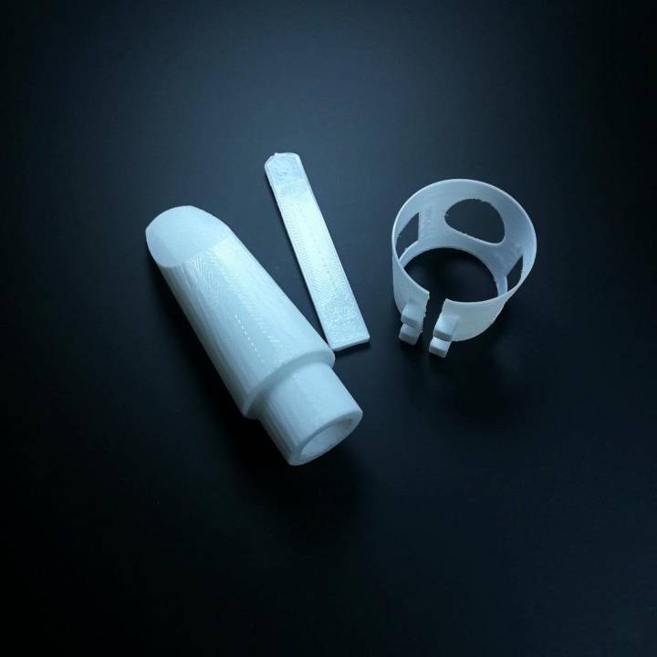 3D Printable clareinet mouthpiece w/reed by Hunter Michaelson