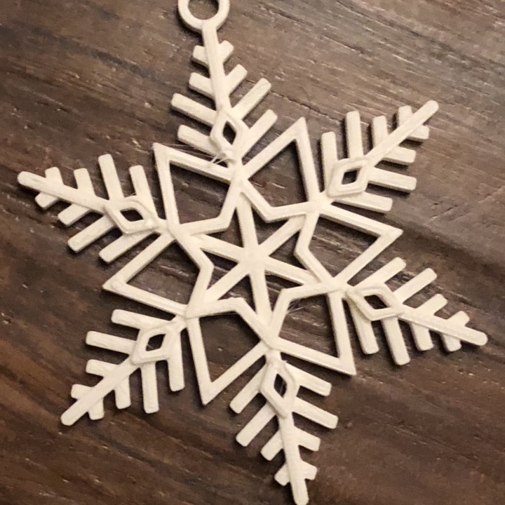 3D Printable Snowflake ornament by Joel Cilli