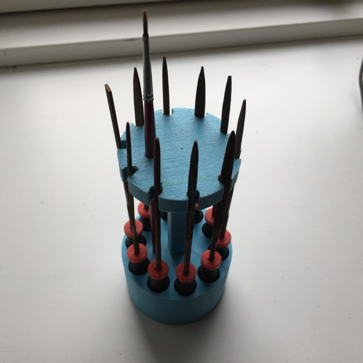 3D Printable needle file holder by Gustav Thaarslund