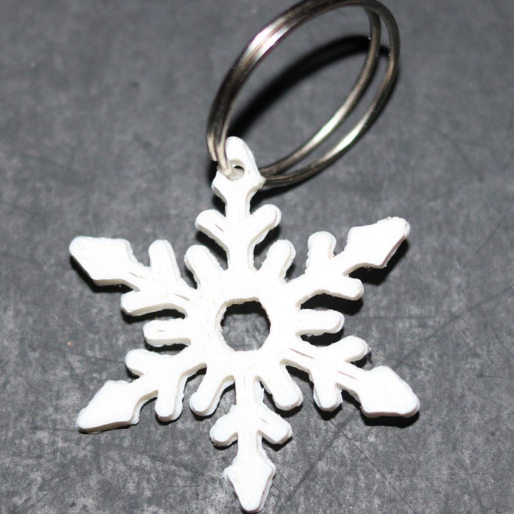 3D Printable Snowflake keychain by B Murphy