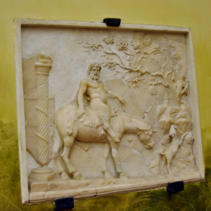 3D Printable Relief with a pan and a mule by Scan The World