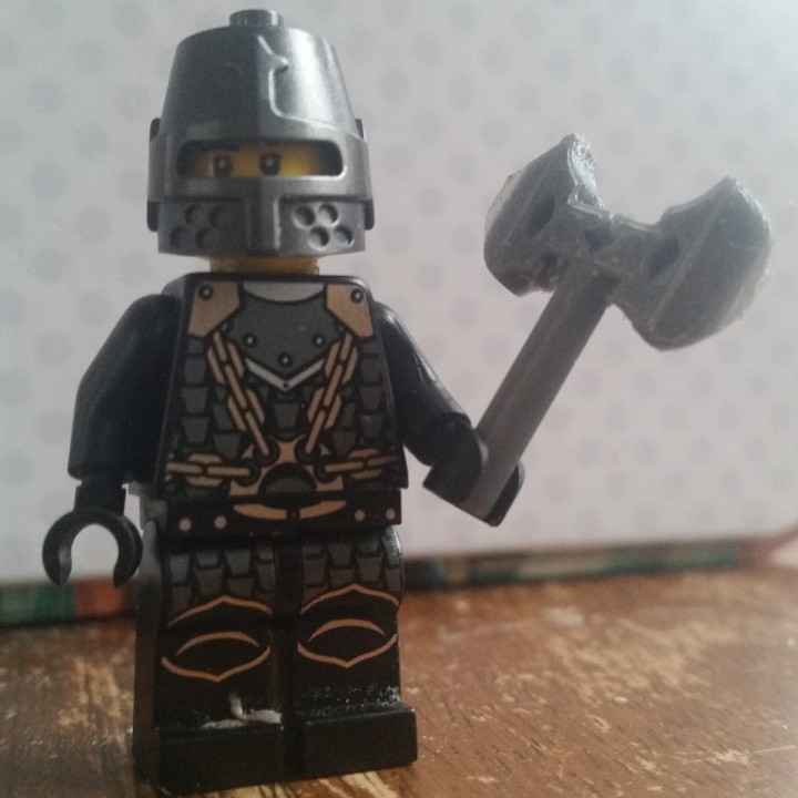 3D Printable Lego Mini Figure Axe by Walter S Whitson