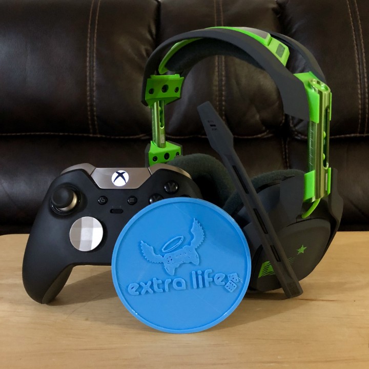 3D Printable Extra Life Medallion by Nick Eybergen