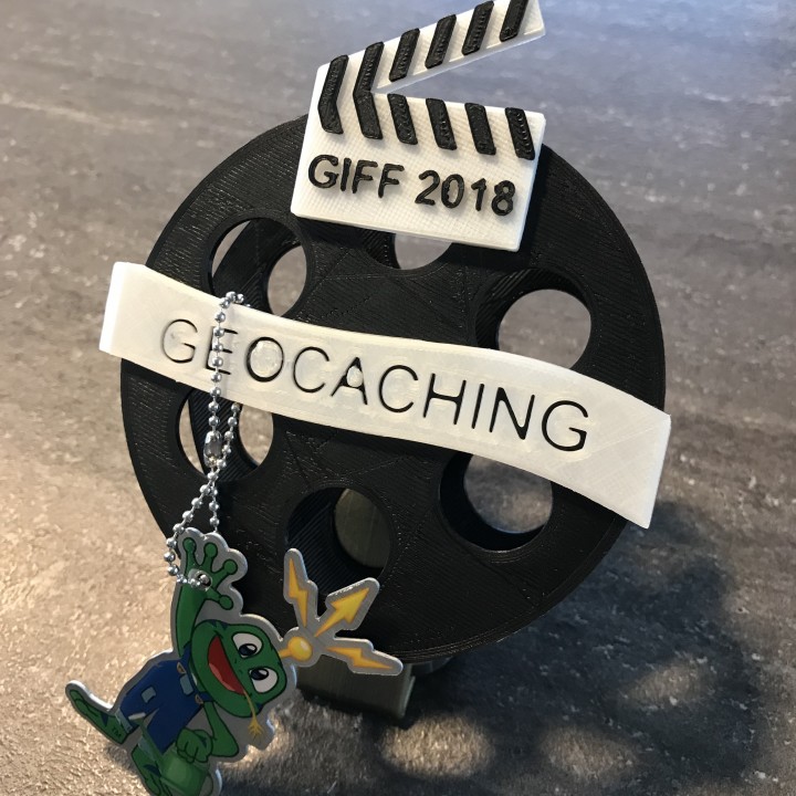 3D Printable Creation GIFF souvenir 2018 Geocaching by Lucas Guyot