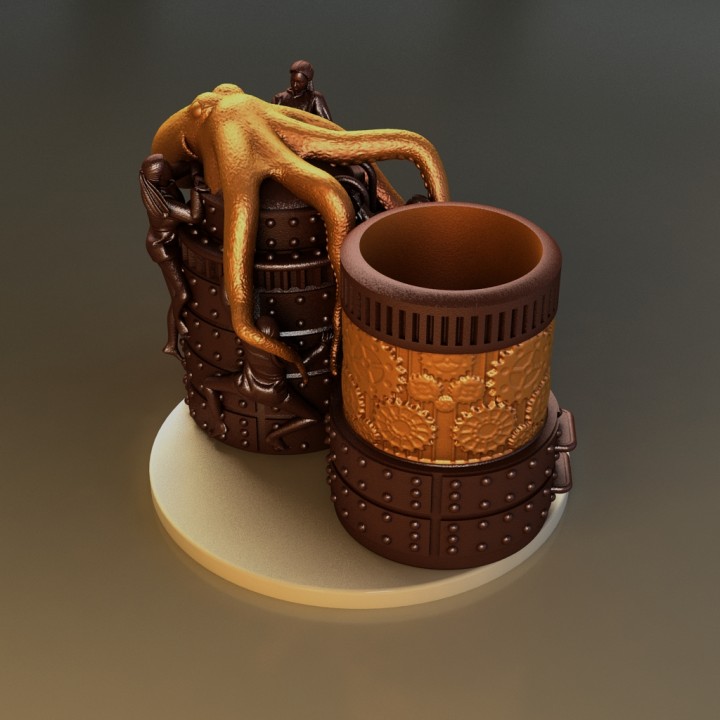 3D Printable Steampunk Octopus Box by Alphonse Marcel