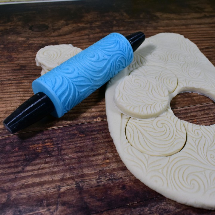 3D Printable Embossed Ornate Roller Pattern 01 by Tanya Wiesner