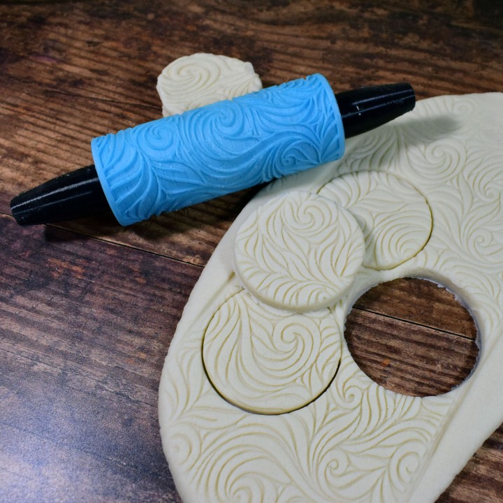 3D Printable Embossed Ornate Roller Pattern 01 by Tanya Wiesner