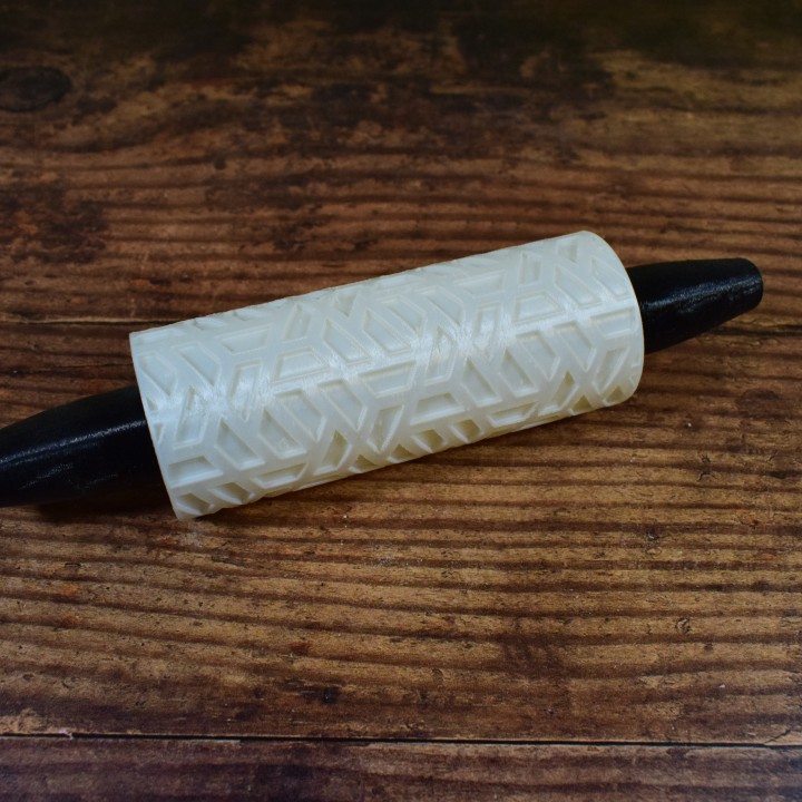 3D Printable Cookie Pattern Roller Geometry Design 01 by Tanya Wiesner