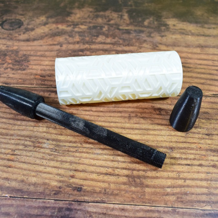 3D Printable Cookie Pattern Roller Geometry Design 01 by Tanya Wiesner