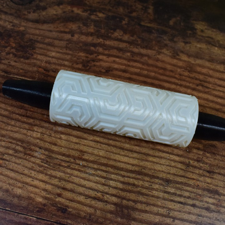 3D Printable Cookie Pattern Roller Geometry Design 02 by Tanya Wiesner
