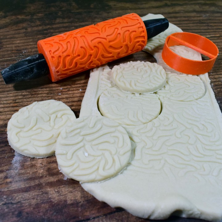 3D Printable Cookie Pattern Roller Geometry Design 04 by Tanya Wiesner