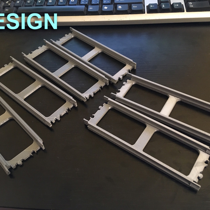 3D Printable Lego rails straight by Miroslav Vybíral