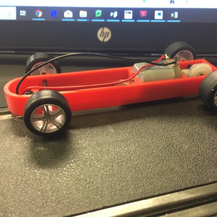 3D Printable Slot car scalextric chassis by Simon