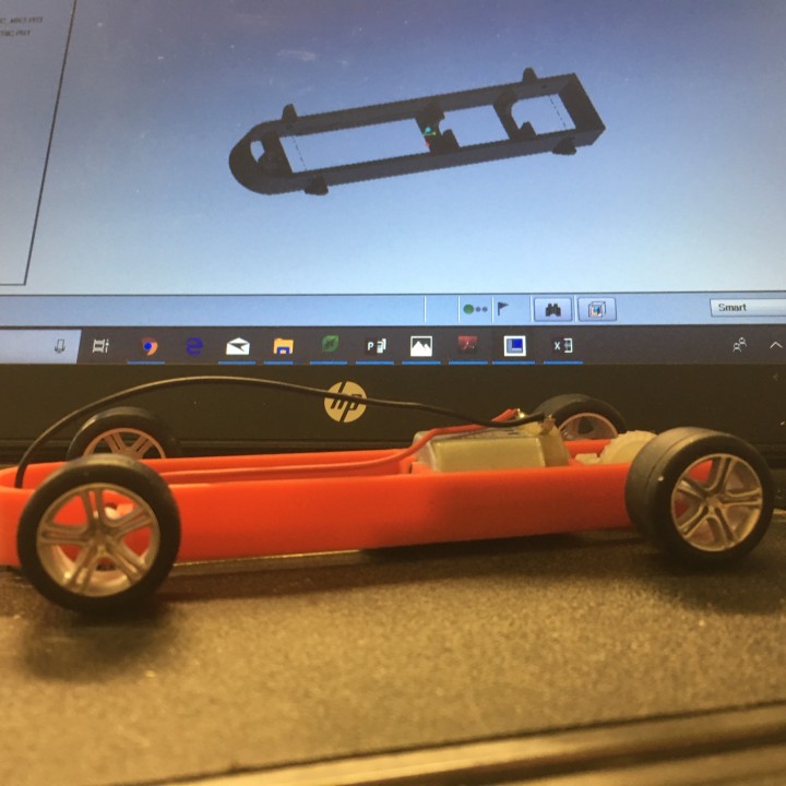 3D Printable Slot car scalextric chassis by Simon