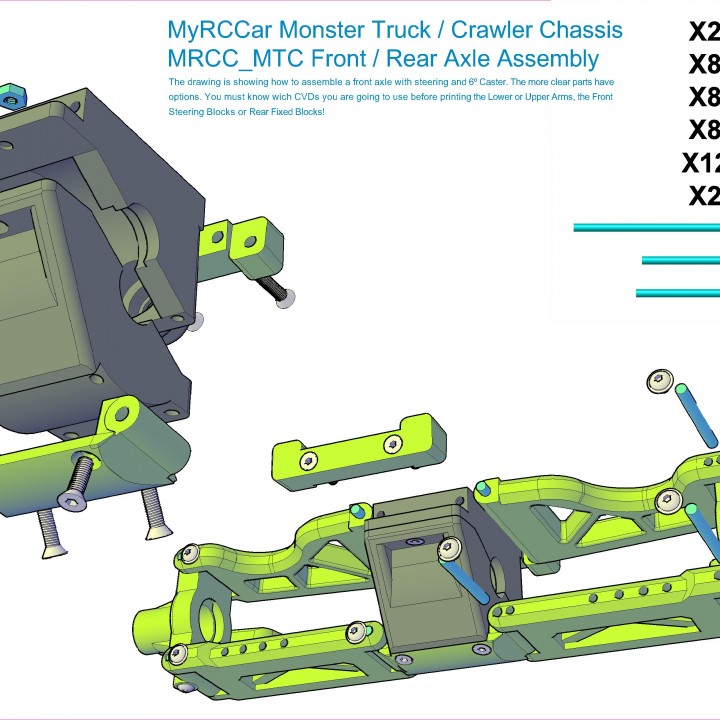 3D Printable MyRCCar 1/10 MTC Chassis Updated. Customizable chassis for ...