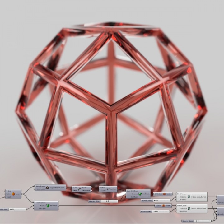3D Printable Dual graph wireframe by Ilmar